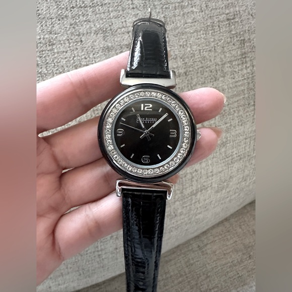 Joan Rivers | Accessories | Joan Rivers Rhinestone Black Genuine ...